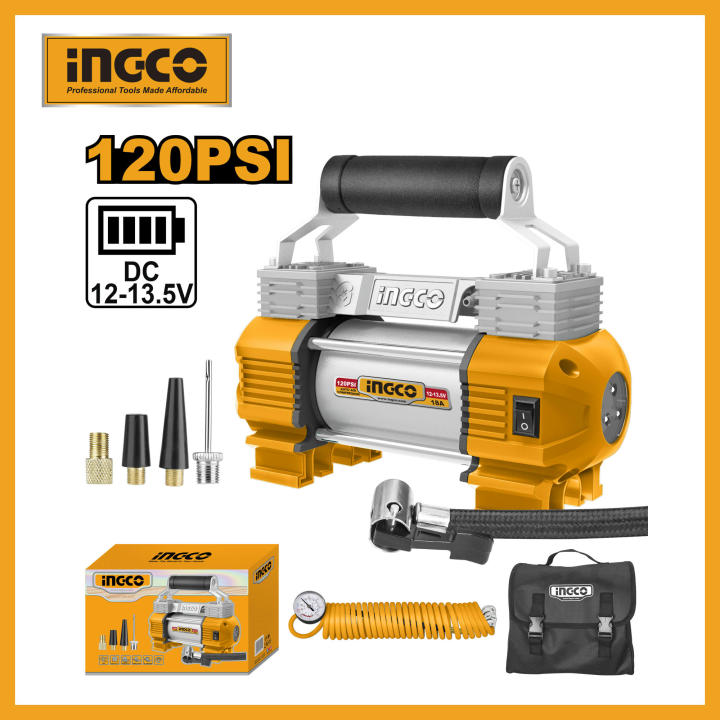 INGCO 12V 120 PSI Auto Air Compressor With Work Light AAC2508 | Daraz ...