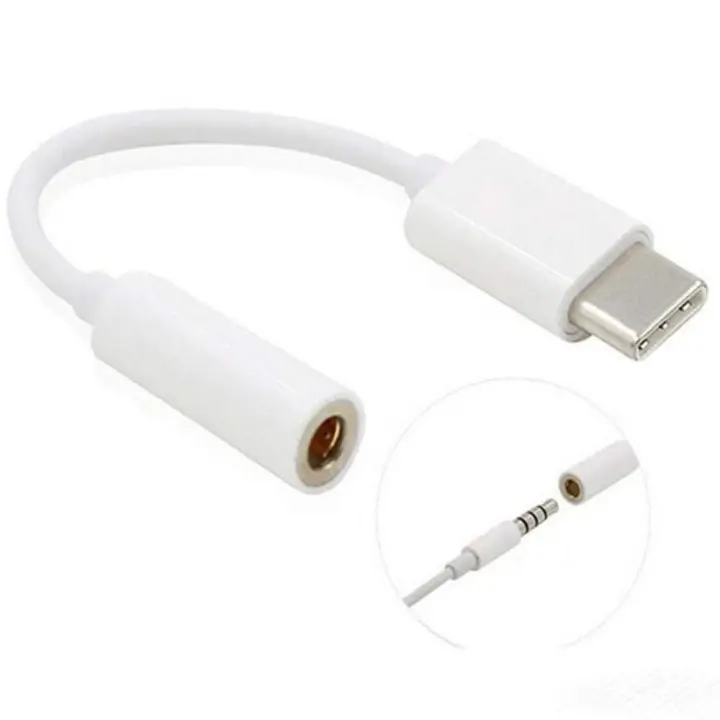 USB Type C To 3.5MM Earphone Jack Adapter Type-C Audio Cable Converter ...