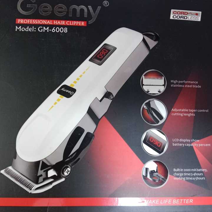 Geemy GM 6008 Professional Hair Clipper Rechargeable Hair Trimmer ...