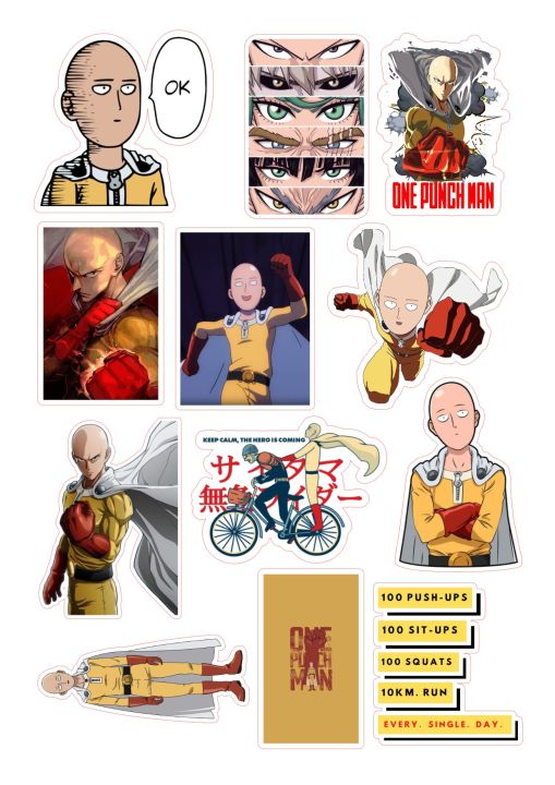 Sticker Pack | One Punch Man Decals Waterproof Sticker Set- 30 pcs ...