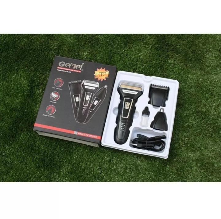Gemei Pro 3In1 Rechargeable And Professional Shaver , Hair Clipper & Nose Trimmer Gm-573 | Daraz ...