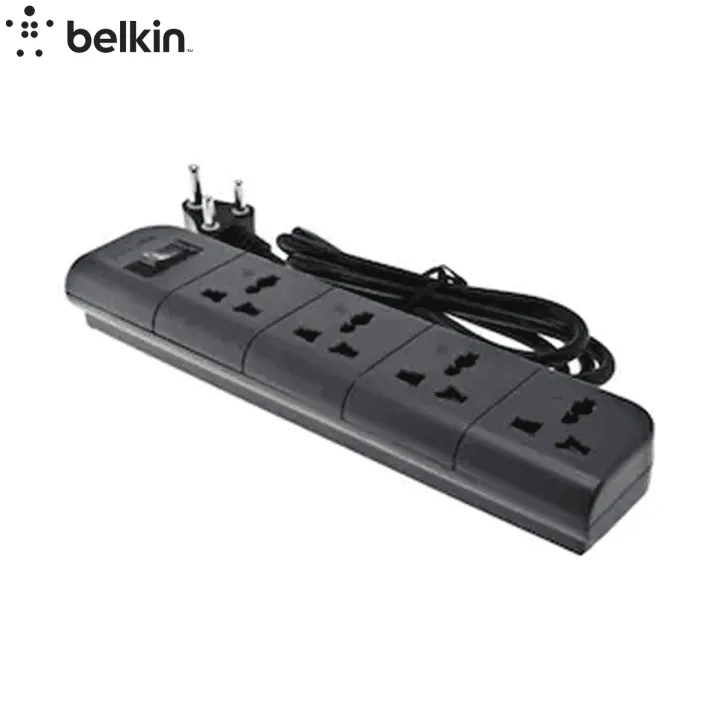 Belkin Essential Series 4-Socket Surge Protector Universal Multi Plug ...
