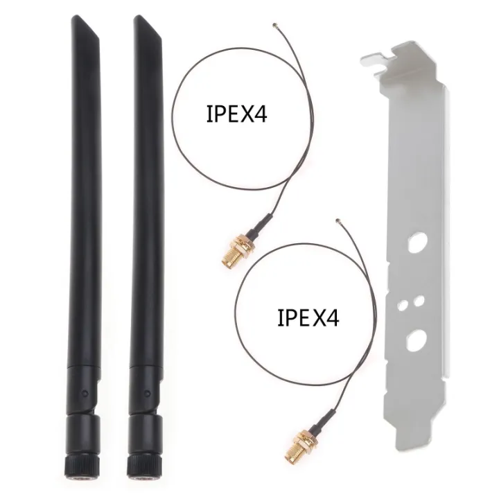 2x8Dbi Dual Band 2.4G/5GHz for .2 IPEX MHF4 20cm Cable to RP-SMA ...