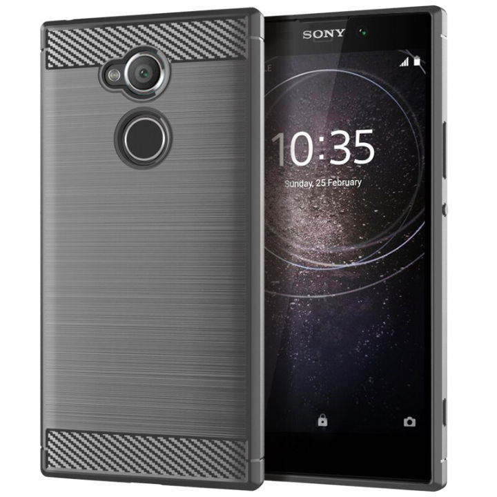 lthmy for Sony Xperia XA2 Ultra Case Carbon Fiber TPU Soft Silicone ...