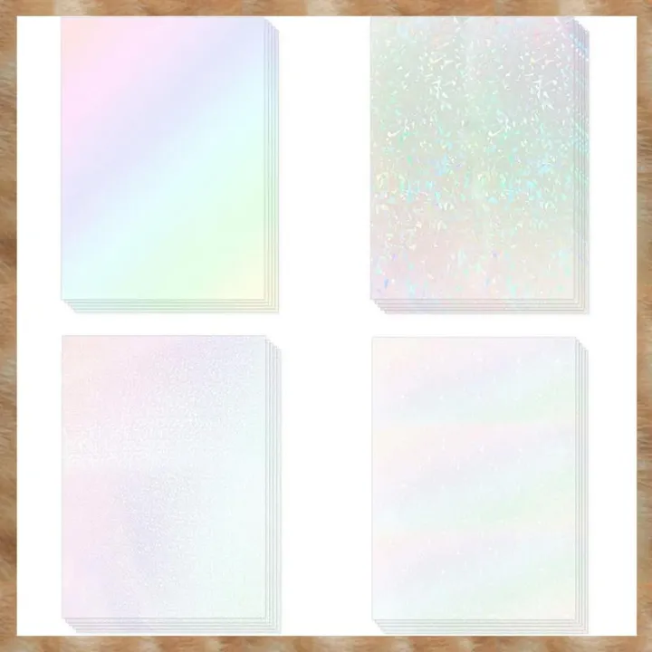 20 Sheets Holographic Sticker Paper A4 Size Vinyl Lamination Stickers ...