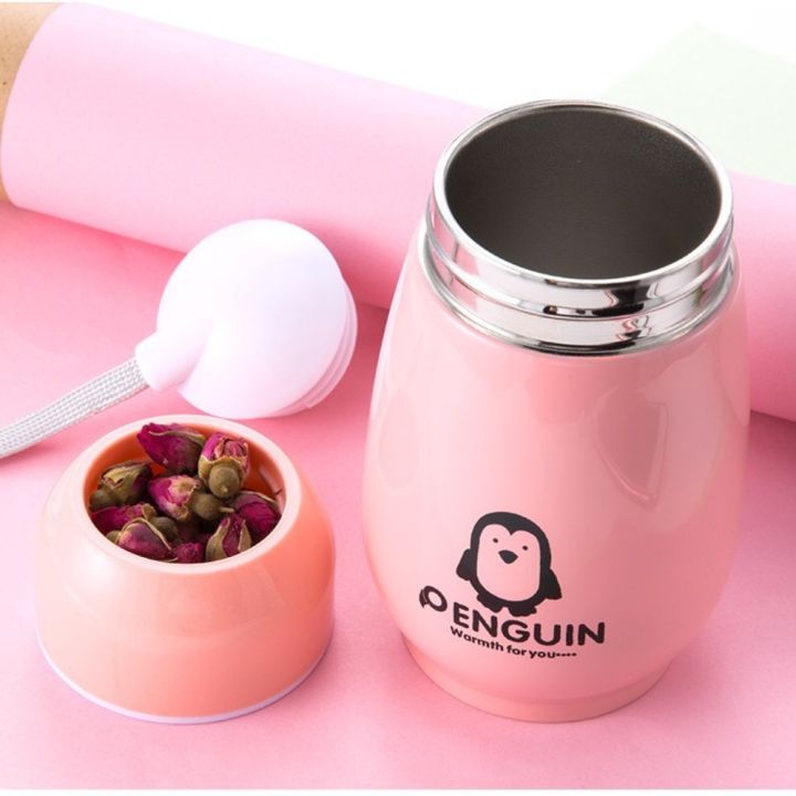 Mugs Stainless Steel Mini Penguin Thermos Cup Insulation Portable ...