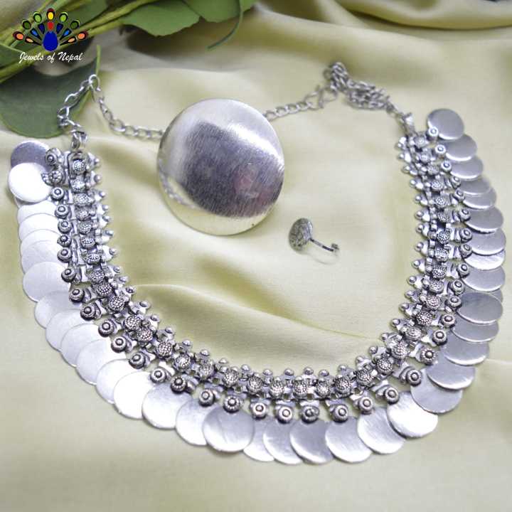 Silver Oxidized Tribal Designed Necklace Set by Jewels of Nepal | Daraz ...