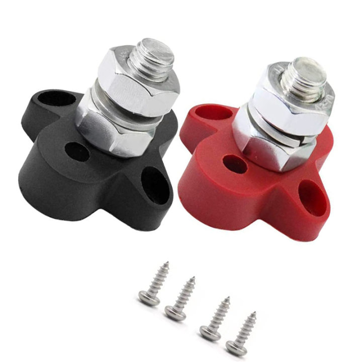 FORIDE 4Pcs DC 48V 150A BusBar M10 Terminal Block Studs Battery Power ...