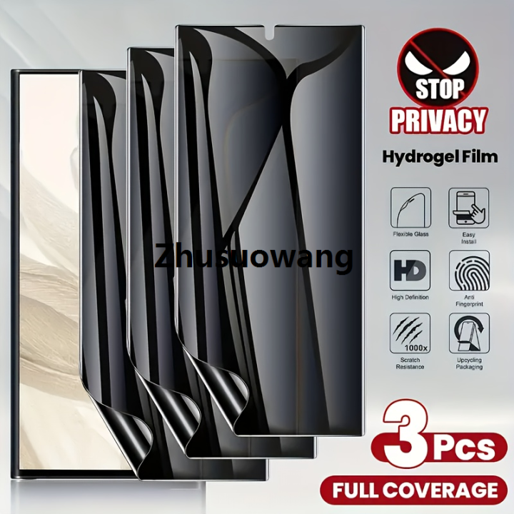 Zhusuowang 3Pcs Privacy Hydrogel Film For Samsung Galaxy S25 S24 S23 FE ...