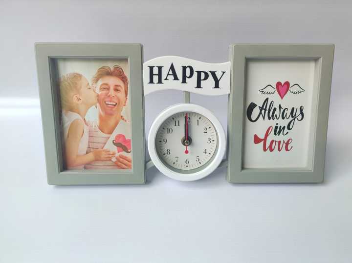 Wall Picture Frame Family Photo Frame With Clock Beautiful Home Decor ...