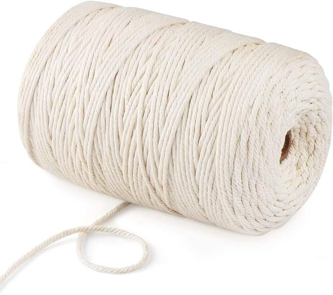 100 Meters Natural White 3mm Macrame Cord Cotton Colour Dori for Wall ...