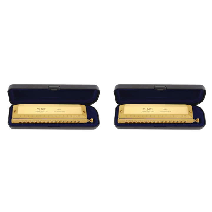 JINMY 2X Chromatic Harmonica 16 Hole 64 Tone Mouth Organ Instrumentos ...