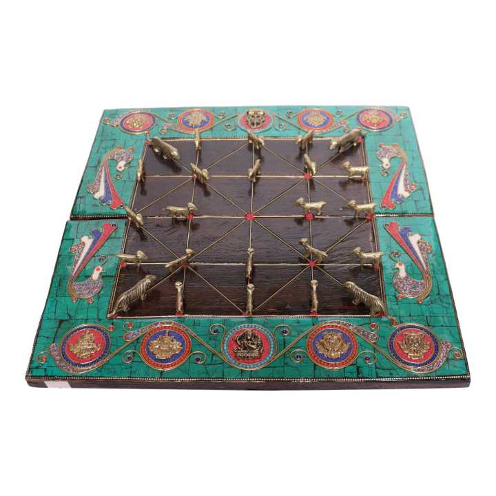 Turquoise Décor Folding Style Baghchal | Daraz.com.np