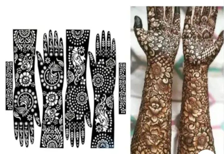 JCPK Mehendi Stencil Stickers / Sticker Stick On and Apply Heena (Pack ...