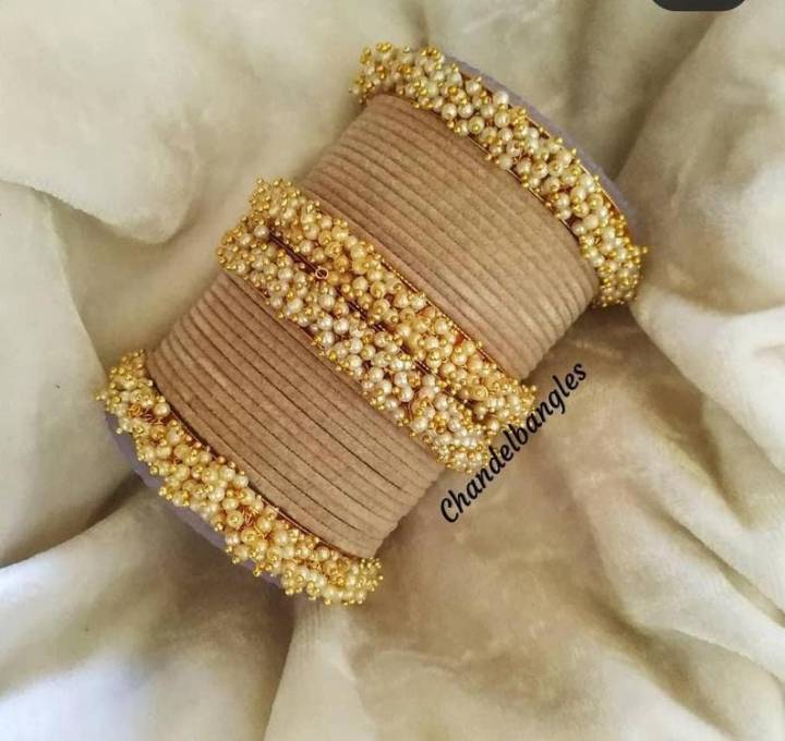 Latest Art Kundan Red Velvet Bangles For Women | Bridal Chuda Set ...