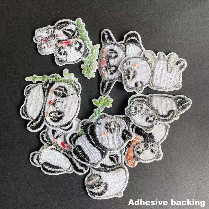 Portable 5,9PCS/ Cute Lesser Panda Applique Badges Iron On Patch,Fabric ...