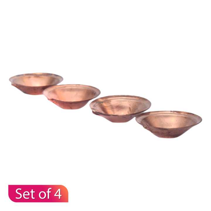 Pure Copper Small Diya for Diwali Puja Decoration Gifts , Aarti Diya ...