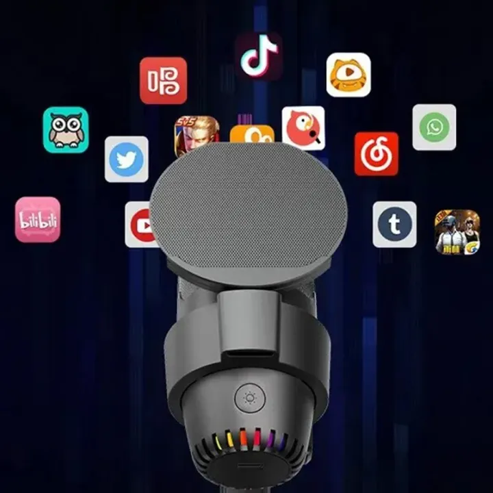 RGB Gaming Microphone Desktop Type C Dual Model Condenser Multi ...