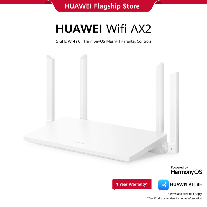 Huawei Router AX2 (WS7001) 5 GHz Wi-Fi 6 | Harmony OS Mesh+ | Parental ...