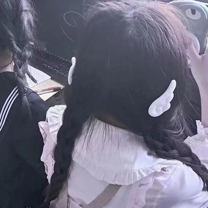 Sweet Angel Wing Plush Hair Clips Girl Bangs Cute Hairpin Simple ...