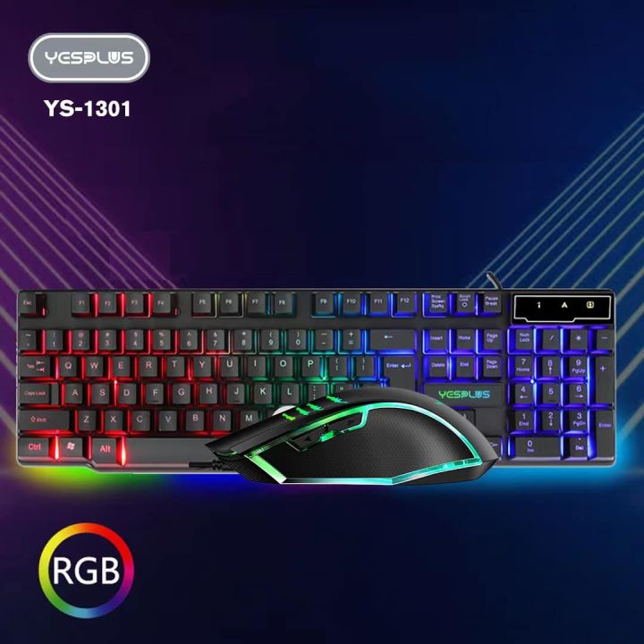 Yesplus YS1301 RGB Gaming Keyboard And Mouse Set | Daraz.com.np