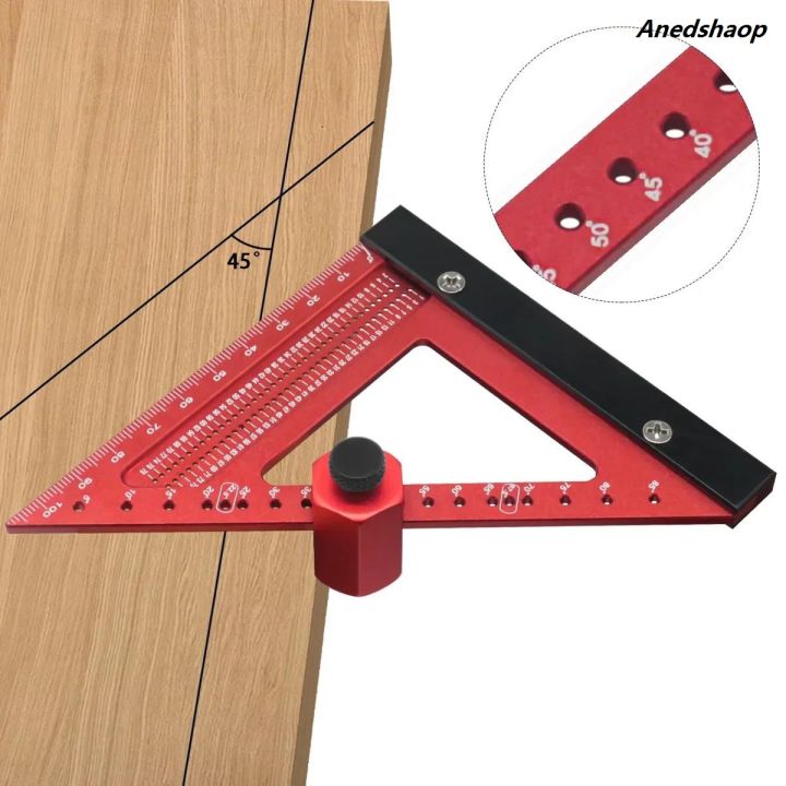 Anedshaop Aluminum Alloy Metric Woodworking Triangle Ruler Carpenters ...