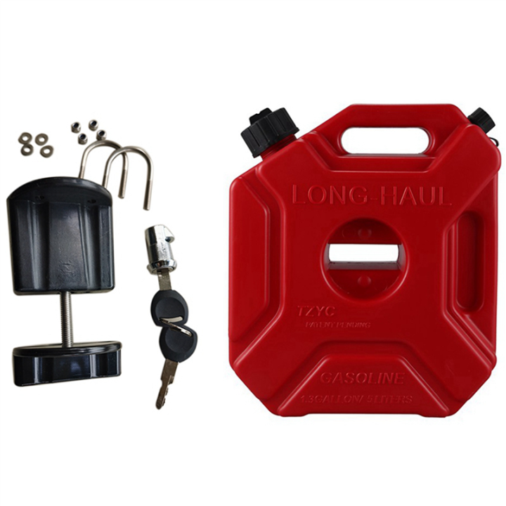 2Set 5L Fuel Tanks Plastic Car Mount Motorcycle Jerrycan Gas Can Oil ...