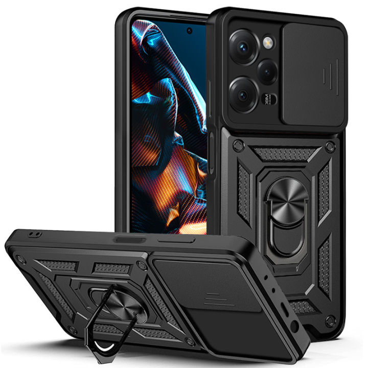 Vantime for Xiaomi Poco X5 Pro 5G Case Stand Slide Lens Cover ...