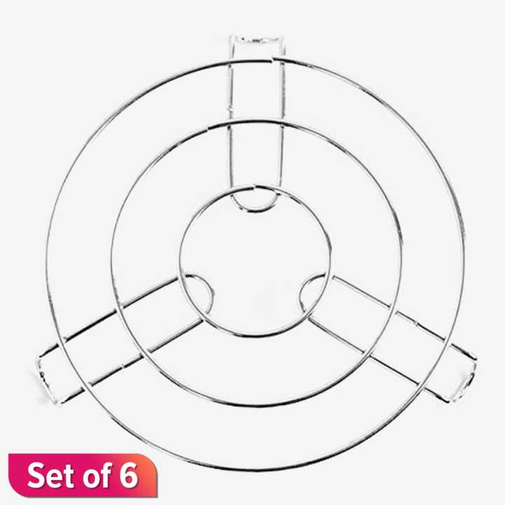 Stainless Steel Round Kitchen Pot Stands Set Of 6 | Daraz.com.np