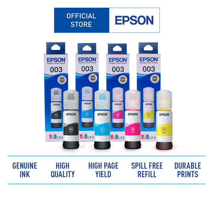 Epson 003 Ink 65ml Original Ink (Black, Cyan, Magenta, Yellow for Epson ...