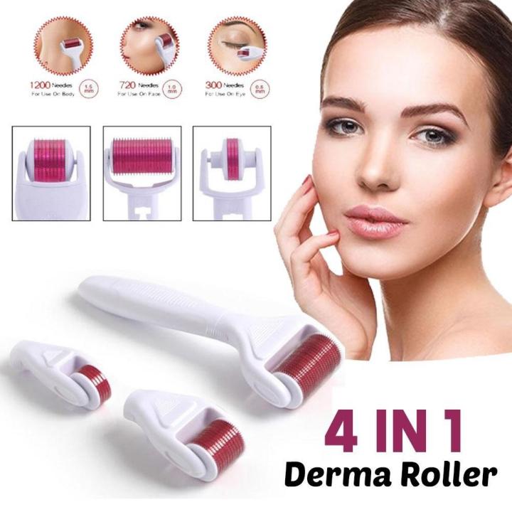 4 In 1 Derma Roller Set 0.5Mm 1.0Mm 1.5Mm Titanium Micro Needles ...