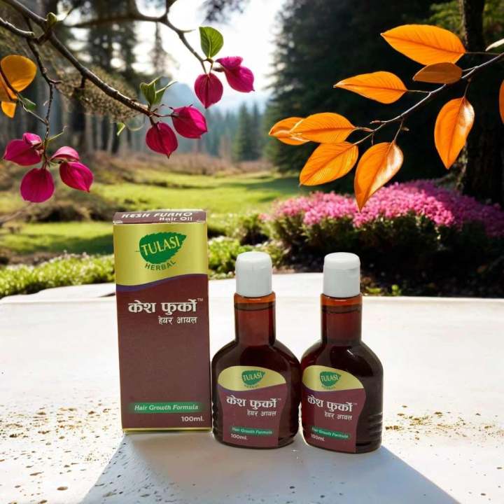 Kesh Furko hair oil 200ml (tulsi Herbal khair oil) 2 Bottle each 100ml ...