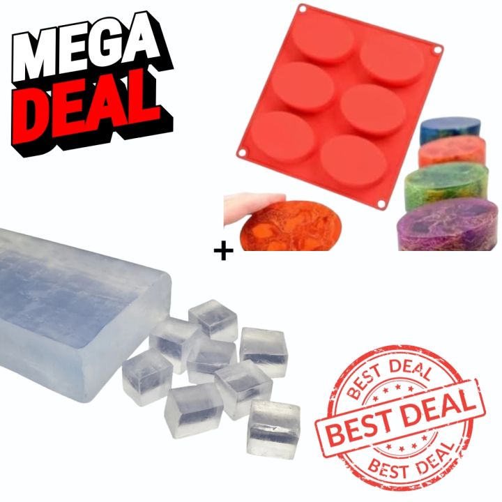 6 Cavity Oval Shape Soap Moulds for Soap Making With 500g Glycrine Soap ...