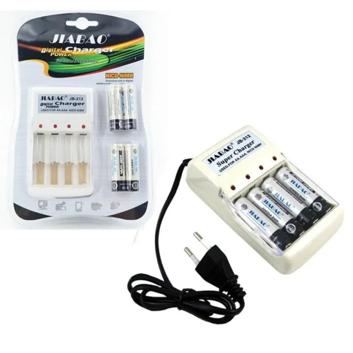 Jiabao Jb-212 Led Charger For Aa And Aaa With 4Pcs Rechargeable Battery ...