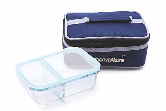 SignoraWare Slim High Microwave Safe Office Two Compartment Lunch Box ...