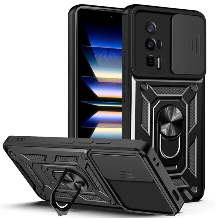 Vantime for Xiaomi Poco F5 Pro 5G Case Stand Slide Lens Cover ...