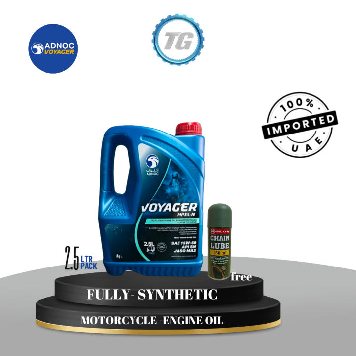 ADNOC VOYAGER SAE 15W-50 FULLY SYNTHETIC MOTORCYCLE ENGINE OIL 2.5Ltr ...