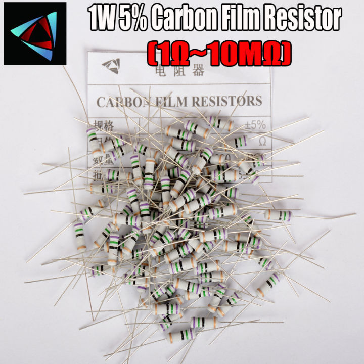20pcs 1W 1R~10M 5% Carbon Film Resistor 1K 1.5K 2.2K 4.7K 10K 22K 47K ...