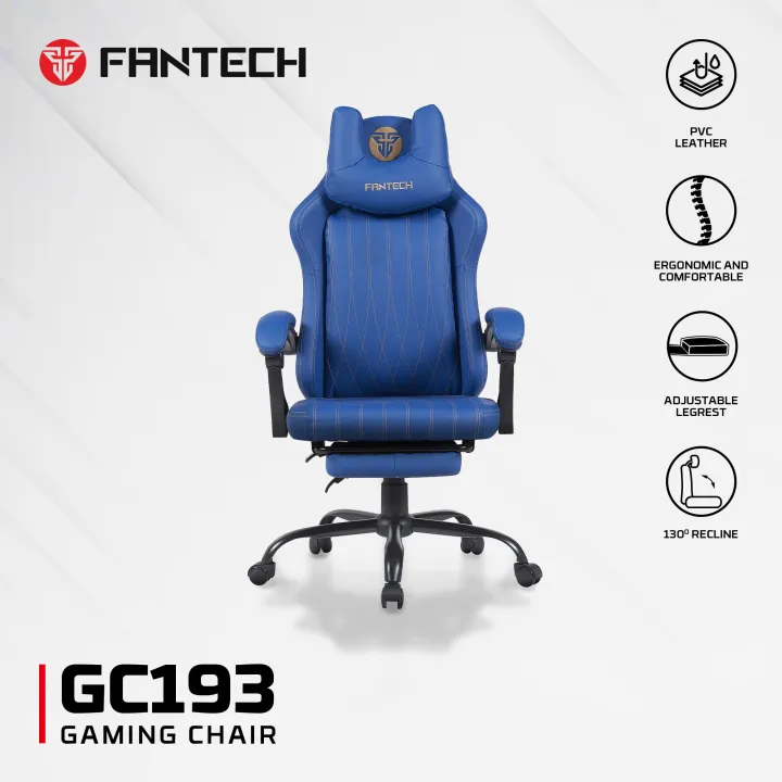 FANTECH GC193 Gaming Chair with Adjustable Footrest High Back PU ...
