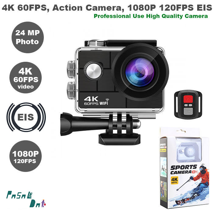 4K 60FPS With EIS Action Camera 1080P 120FPS Gopro Wifi Free Remote ...