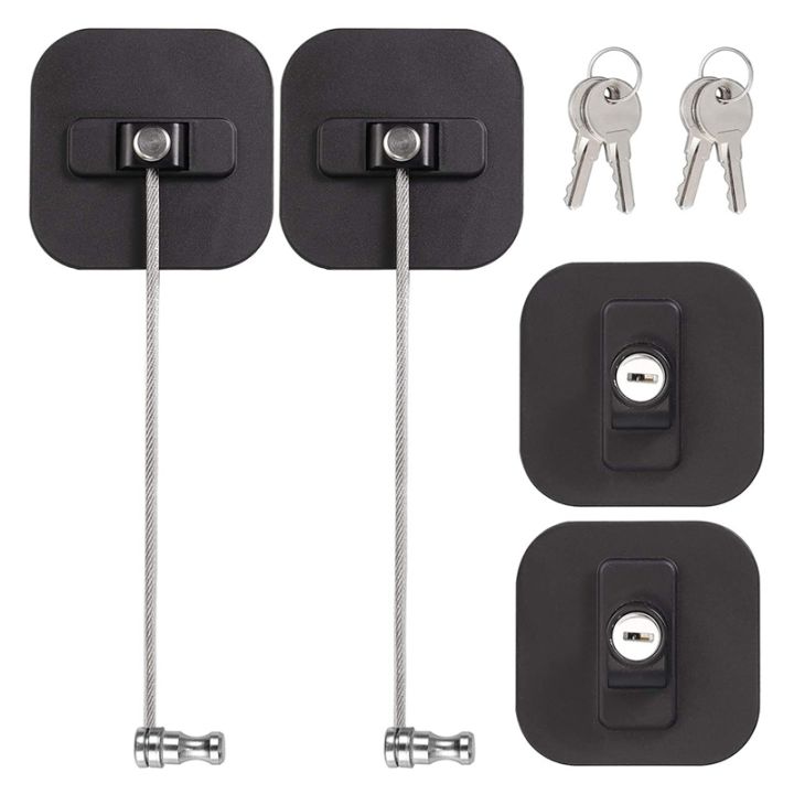 2 Pcs Refrigerator Door Lock Freezer Window Safety Locks with Key Cable ...
