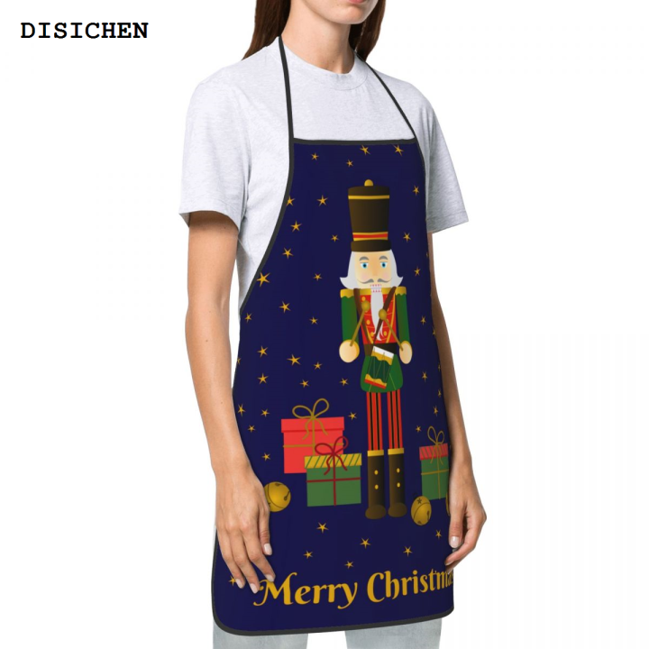 DISICHEN Luxury Nutcracker Merry Christmas Apron Women Men Unisex Bib ...