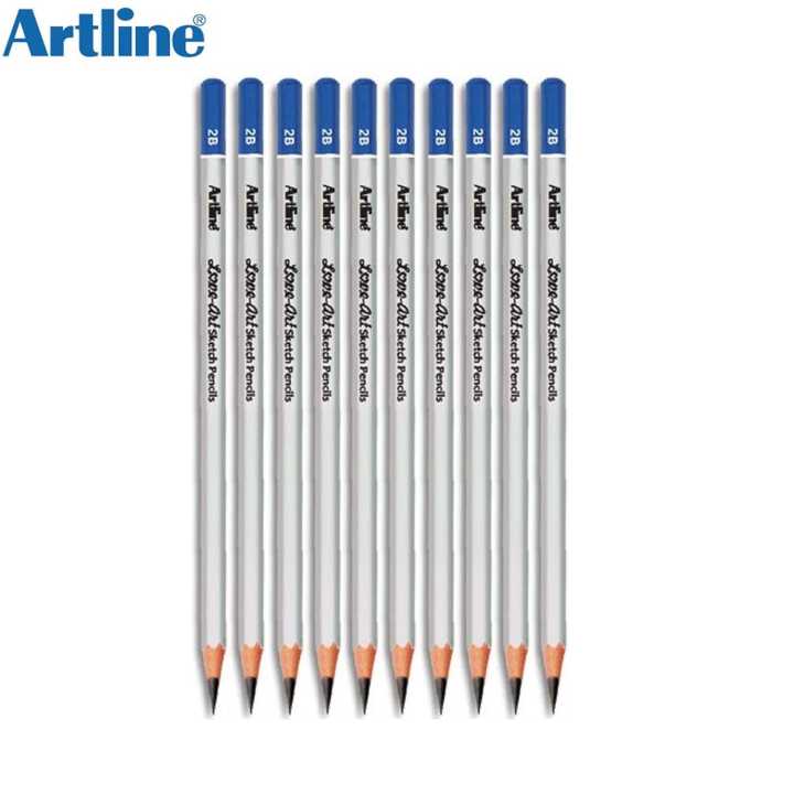 Artline Drawing/Sketching Pencils, Pack Of 10 Single Grade Pencils ...