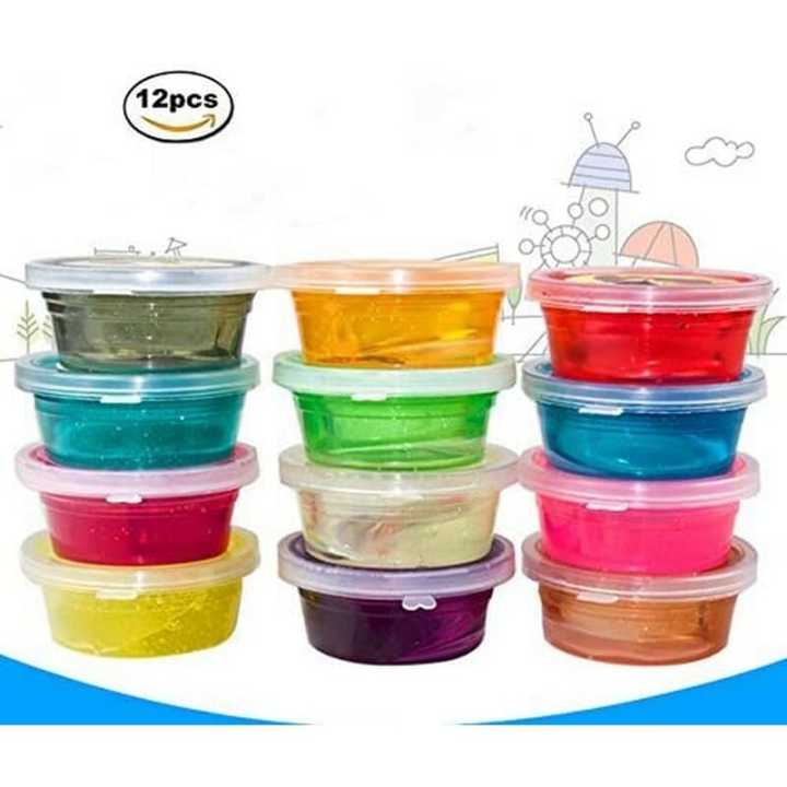 Crystal Clay Soft Slime Transparent Magic Mud Non Toxic Pack Of 12 ...