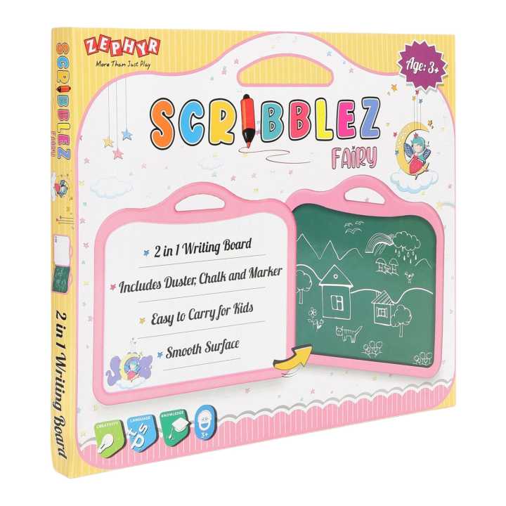Zephyr Scribblez | 2 In 1 Writing Board With Duster, Chalk & Marker | For Ages 3+ | Themes ...