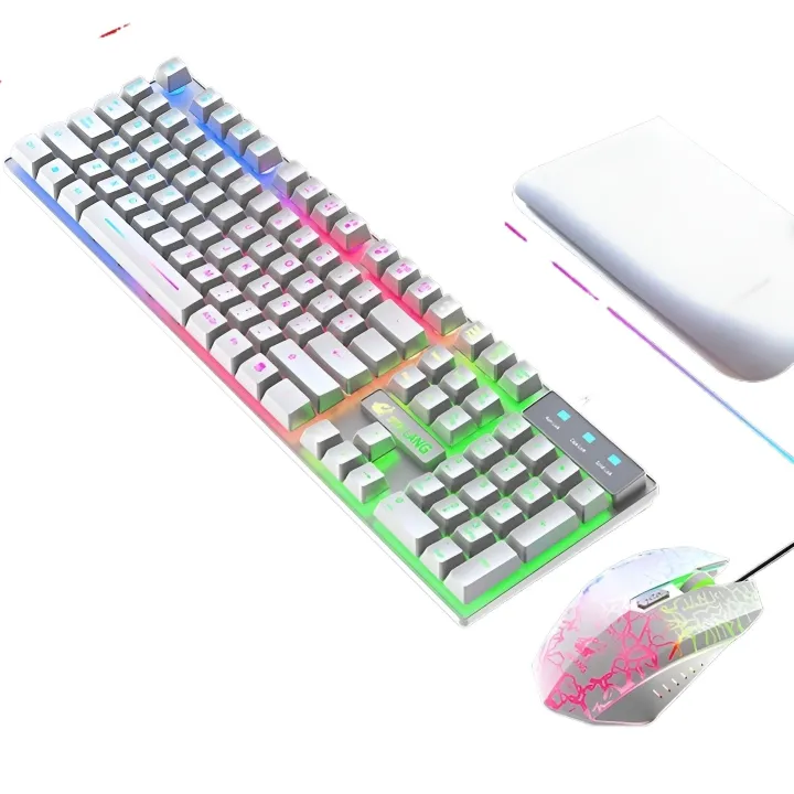 Gigaware KMX-50 RGB LED Backlight USB Mechanical Feel Gaming Keyboard ...