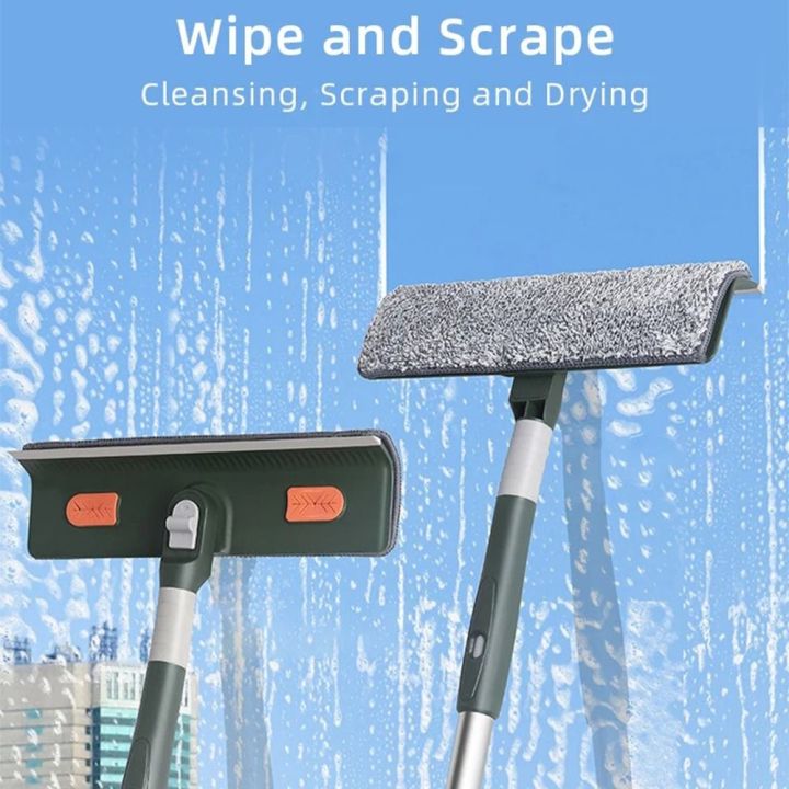 Easy to Store 4 in Window Cleaner Extension Pole Rotatablewith Silicone ...