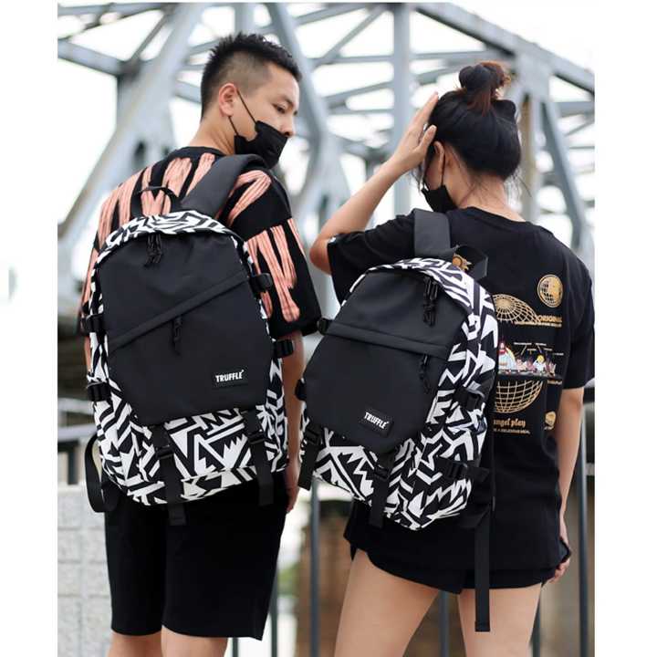 Truffle Graffiti Printed Waterproof Soft Hip-Hop Backpack With 16 ...