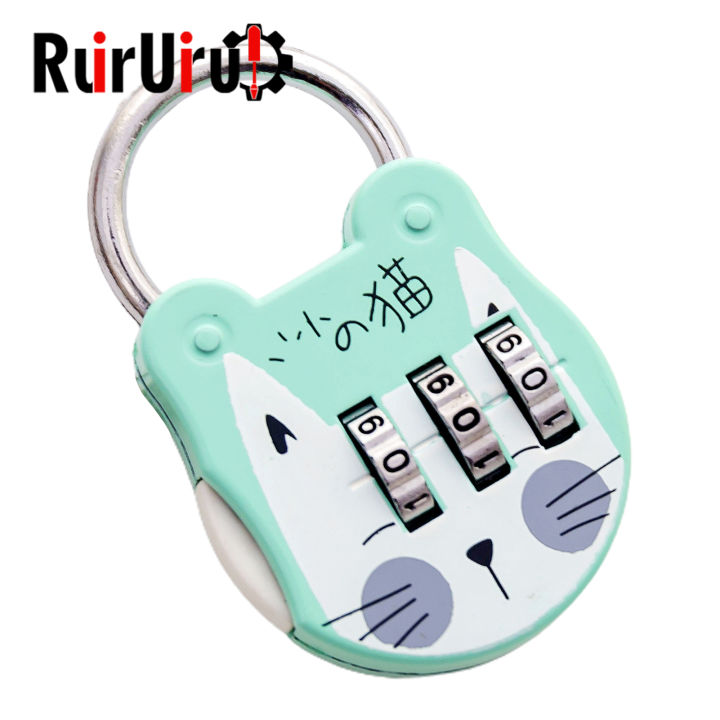 Code Number Lock Anti-theft High Strength Accurate Cute Cat Mini ...