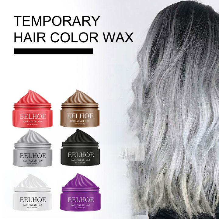 EELHOE Temporary Hair Wax Granny Grey Multicolored Hair Wax Clay ...
